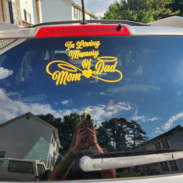 In Loving Memory Decal, Mom and Dad Memorial Decal, Car Decal, Truck ...