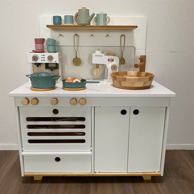 Dusty Blue Wooden Play Kitchen Kids Room Furniture - Etsy