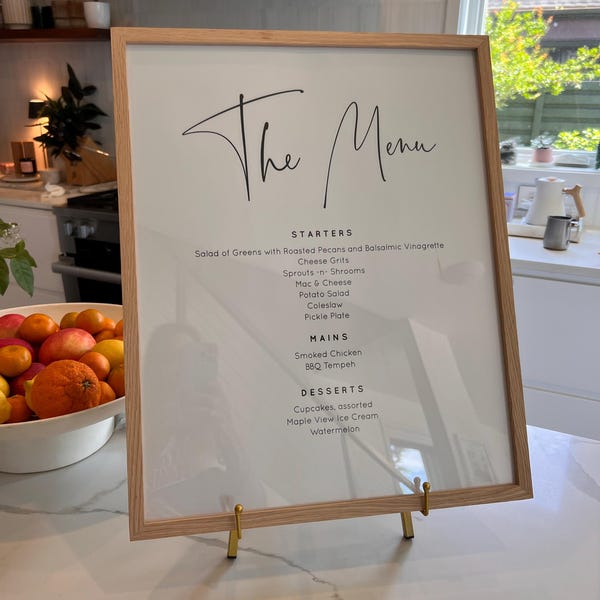 Wedding Menu Sign, Printable Wedding Menu Poster, Wedding Menu Board ...