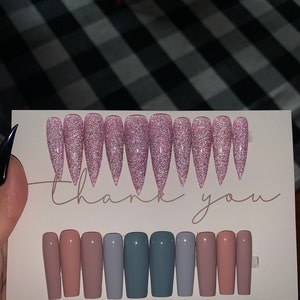 Pastel Shades Press on Nail Set - Etsy