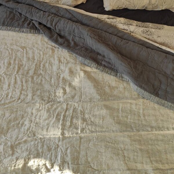 Linen WINTER Quilt, Your Custom Options, Colors Personalization, Linen ...