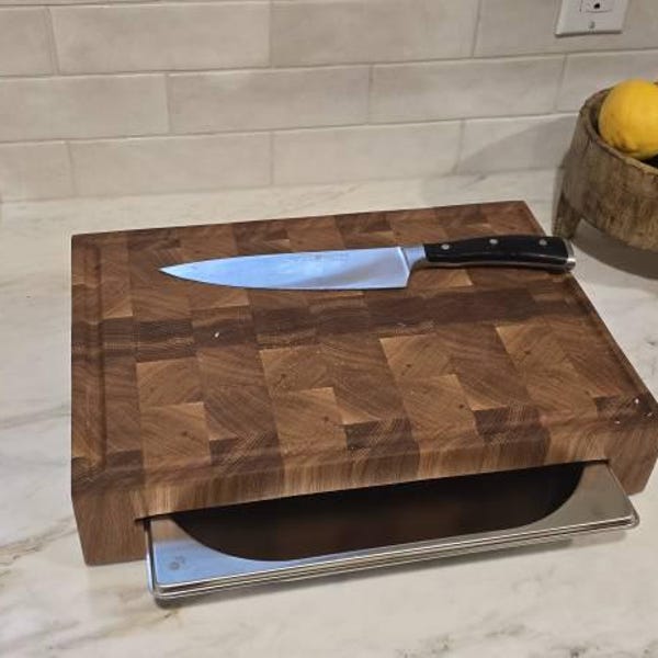 End Board With Container | Board With Gastronorm Containers | End Grain ...