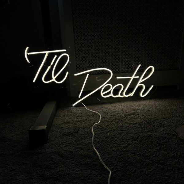 Til Death Neon Sign, Wedding Neon Sign, Custom Neon Sign, Neon Sign ...