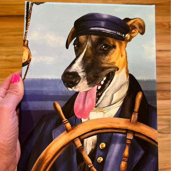 Sea Captain, Pet Portrait, Custom Pet Portrait, Royal Pet Portrait, Pet ...
