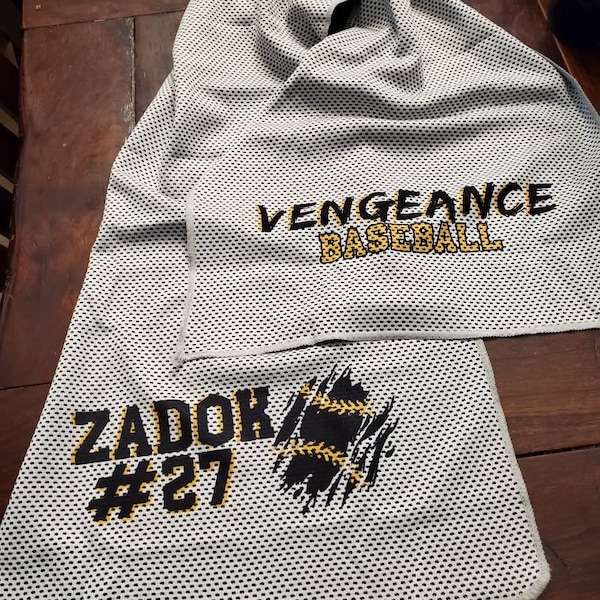 Personalized Cooling Sports Towel Baseball Team Custom Order Wet Rag ...