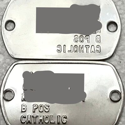 Notched Dog Tags Genuine Military Issue Stainless Steel Personalized ...