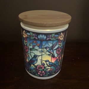 Hummingbird Stained Glass Designed Battery Operated Tea Light Holder - Etsy