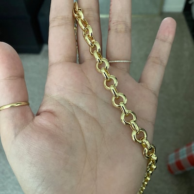 Both Faces Rolo Chain 24K Gold by Yard, Fancy Link Chain, Round Chain ...