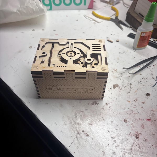 Laser Cut Card Storage Box With Gear Mechanism (digital Laser Files) - Etsy