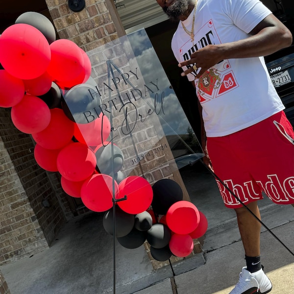 Acrylic Birthday Sign, Hanging Modern Birthday Sign, Modern Birthday ...