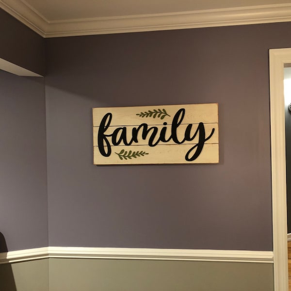Large Family Sign, Wooden Shiplap Sign, Sign for Family Room, Wood Wall ...