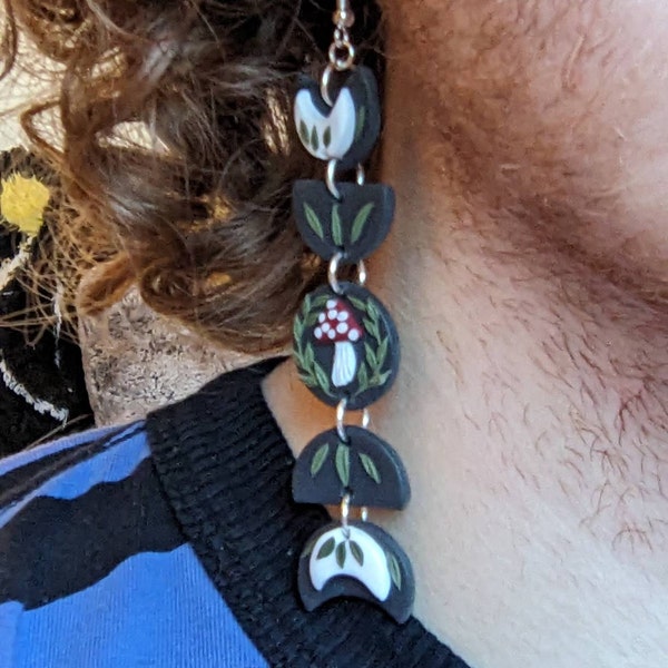 Goth Daisy Earrings, Dark Cottagecore Earrings, Trendy Whimsigoth ...