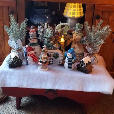 Let It Snow Decor Bundle, Winter Tiered Tray Set, Blue and White Tier ...