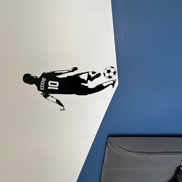 Personalised Football Player Boys/girls Bedroom Wall Sticker ...