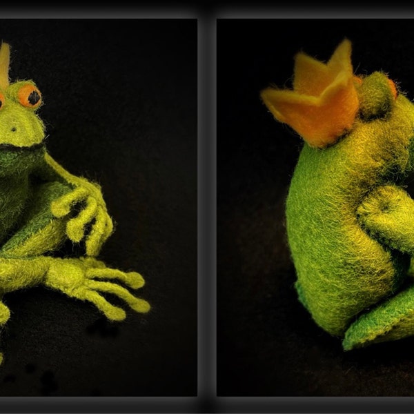 Frog Prince PDF Pattern, Felt Ornament, Beginner Sewing, Felt Animal ...
