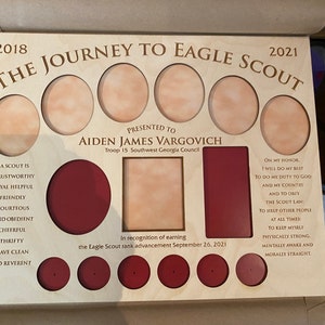 Journey to Eagle Plaque, 11x14 Wood Plaque, Eagle Scout Patches, Eagle ...
