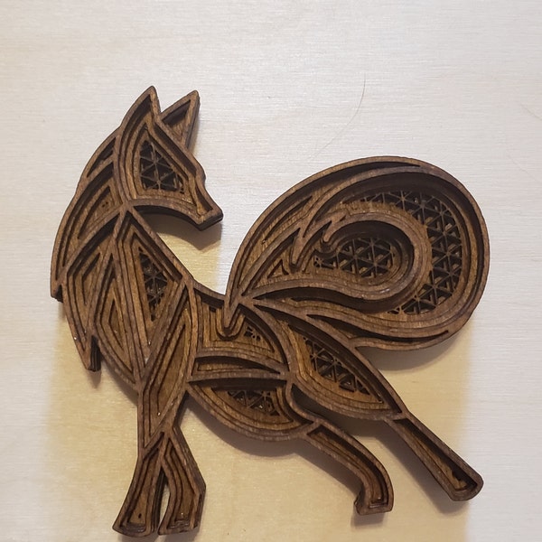 Multilayer Fox Vector File, Laser Cut File, SVG Ai EPS Dxf Laser Cut ...