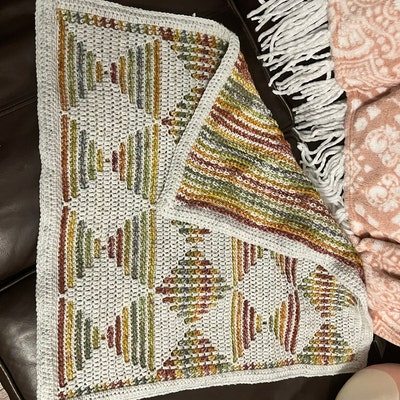 Inset Mosaic Crochet Pattern I Can See A Rainbow. Chart, Written ...