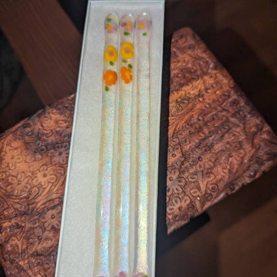 Studiotica Secret Garden Tropical Hibiscus Handmade Glass Swizzle ...