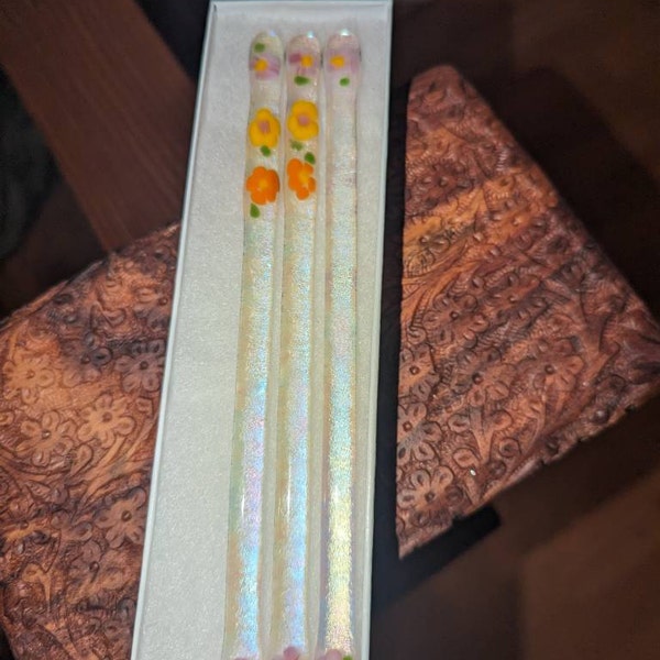 Studiotica Holly Berry Fire Handmade Glass Swizzle Stirring Sticks ...