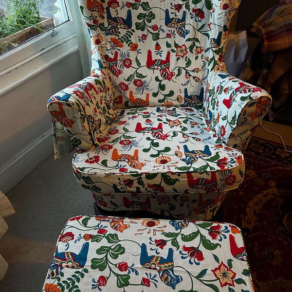 Varies Pattern Strandmon Cover, Ikea Strandmon Wing Chair Cover ...