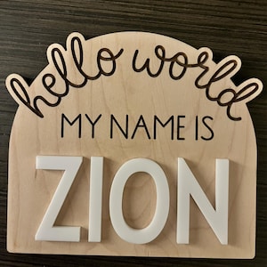 Personalized 'hello, My Name Is' Sign and Birth Stat Sign Newborn ...