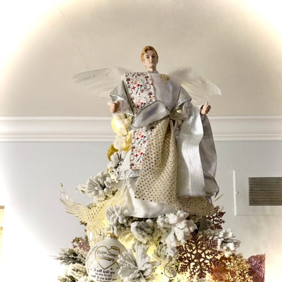 Blonde Silver Angel Mantle Decoration Large 18 Christmas Angel ...