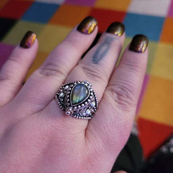 Terrific Silver Ring, Handmade Purple Turquois Gemstone Ring, 925 ...