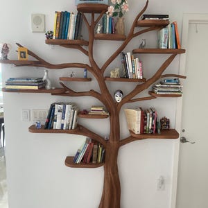 Wavy Shelf Live Edge Floating Shelves Solid Wood Wall Mount Bookshelf ...