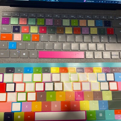 Pink Building Blocks Keyboard Stickers Laptop Keyboard Cover Vinyl ...