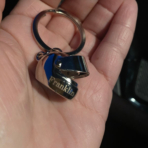 Personalized Monogrammed Motorcycle Helmet Biker Key Chain Men ...