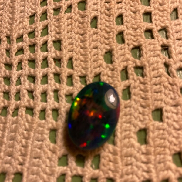 Red & Green Flame Fire Cherry Black Opal Gemstone,oval Shape Loose ...