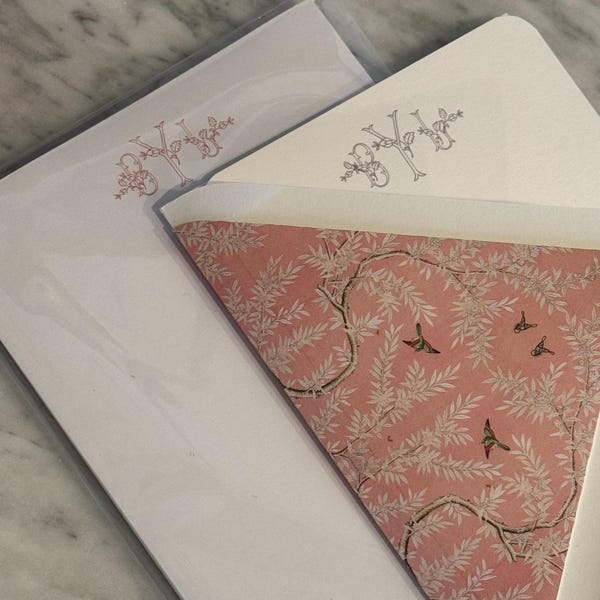 Men's Navy or Black Simple Flat Note Cards Stationery by Kate Chambers ...