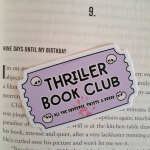 Thriller Book Club Sticker Bookish Stickers Gifts for Readers Coffee ...