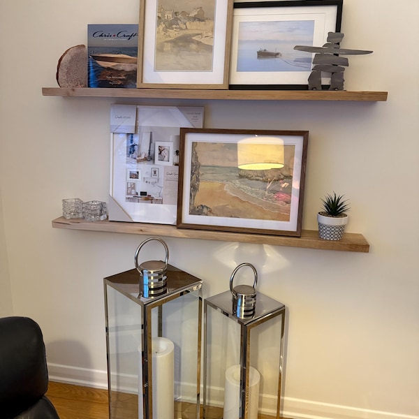 Live Edge Black Walnut Butcher Block Floating Shelf - One Shelf 48"x10 ...