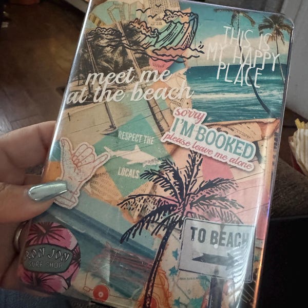 Bookish Sticker Inspired Kindle Insert - Neutral Checkered Compatible ...