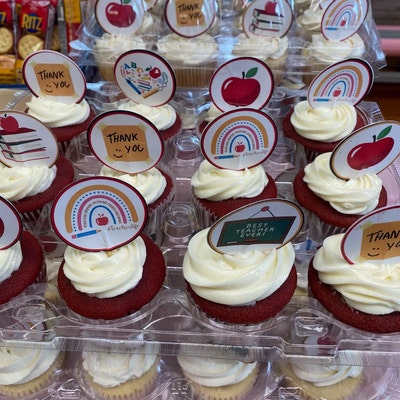 Best Teacher Thank You Printable Cupcake Toppers, Digital Printable ...