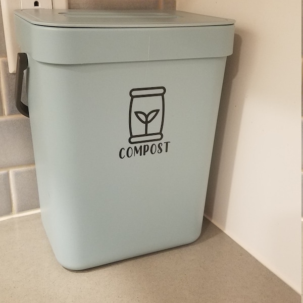 Compost Stickers // Custom // FREE SHIPPING in US. - Label Trash Can ...