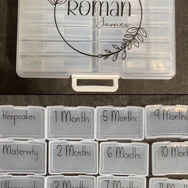 Baby Monthly Milestone Photo Box , First Year Baby Memory Box ...