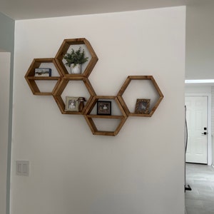 Finished Hexagon Shelves With FREE Center Dividers Set of 3 - Etsy