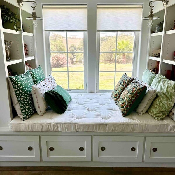 Custom Bay Window Seat Cushion,indoor Cushion,cotton Window Seat ...