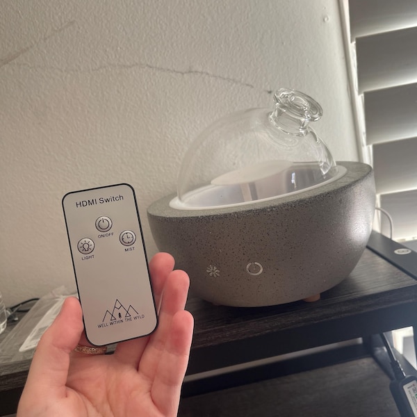 Black Ash Luna | Glass Dome & Speckled Concrete Diffuser | Essential ...