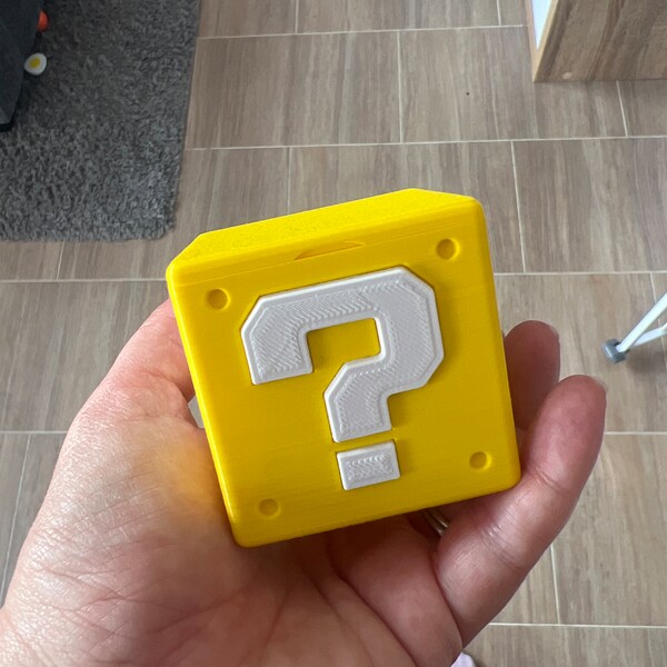 3D Printed Mario Question Block Themed Money Coin Storage Box 2 Sizes ...