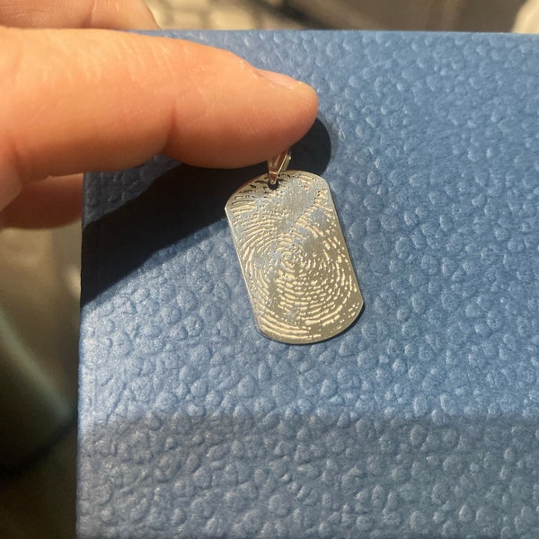 Custom Fingerprint Dog Tag Charm or Pendant, Fingerprint Dog Tags ...