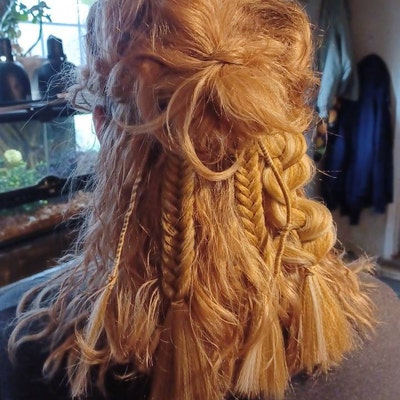 Bohemian Braids With Viking Dreadlocks various Colors Ponytail Tie or ...