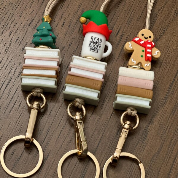 Librarian Lanyard Colorful Stacked Books Pattern Great for ID and Key ...