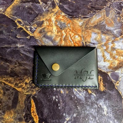 Personalized Front Pocket Wallet, Handmade Button Wallet, Minimalist ...