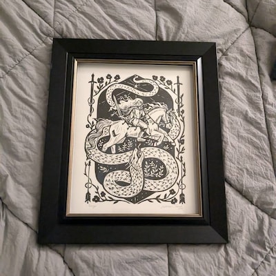 Shapeshifter Linocut Print Block Print Folklore Illustration ...