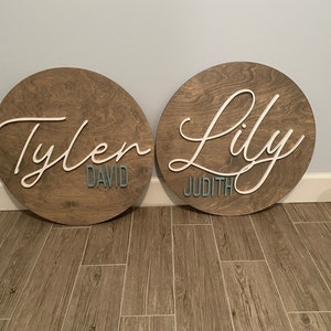 Custom Name Sign Round Baby Name Boy Nursery Sign Baby | Etsy