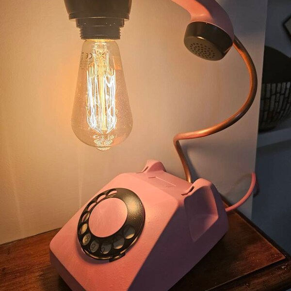 Telephone Retro Lamp, Pink, Vintage Lighting, Retro Decorations, Gift ...